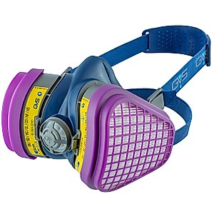 GVS Elipse SPR472 Elipse OV/AG-P100 Dust and Organic/Acid Gas Vapour Half Mask Respirator with Replaceable and Reusable Filters Included Small/Medium