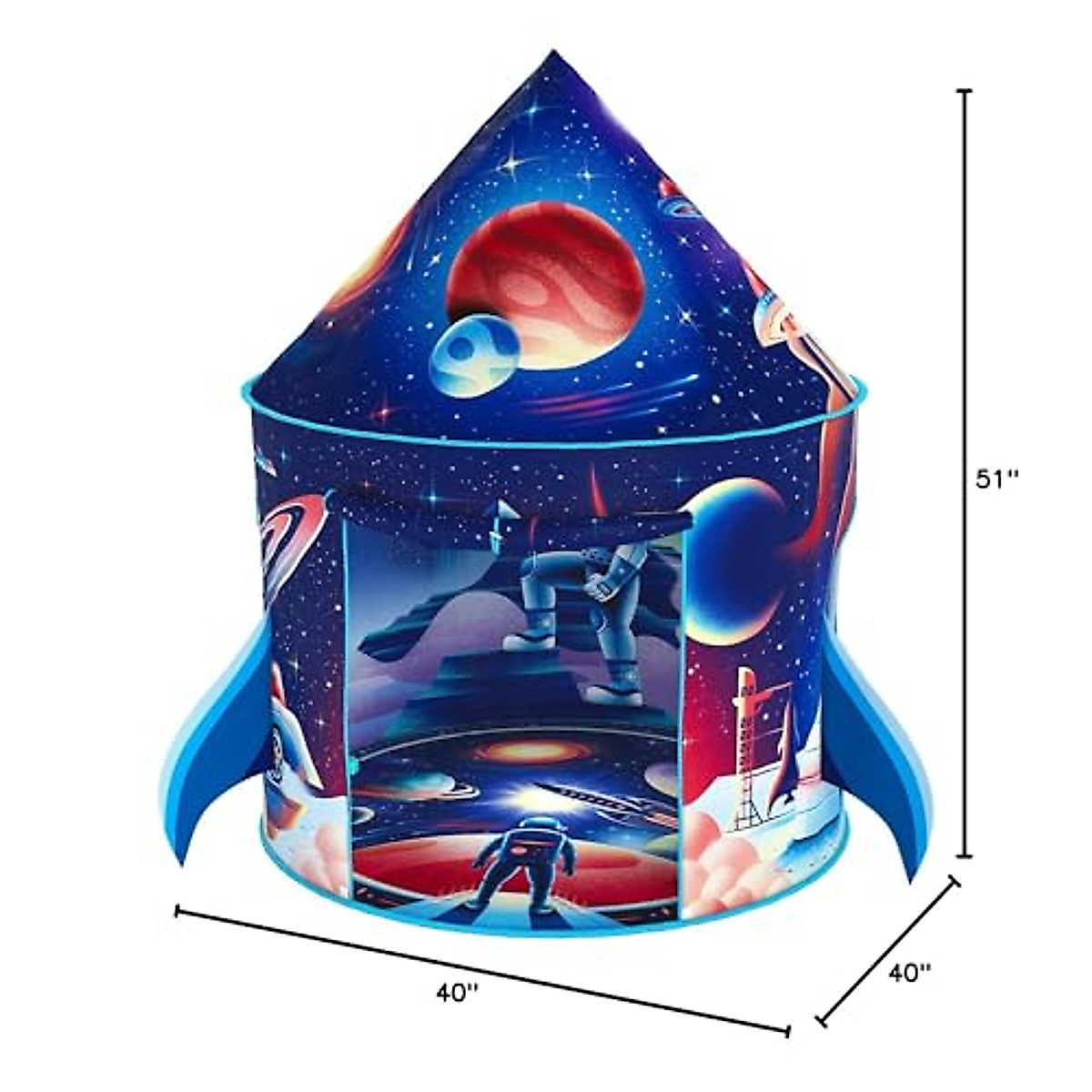 W&O Rocket Ship Play Tent with Blast Off Button - Ultimate Spaceship Tent with Captivating Space Sounds - Perfect for Indoor & Outdoor Adventures