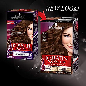Schwarzkopf Keratin Color Anti-Age Hair Color Cream, 6.5 Light Golden Brown (Packaging May Vary)