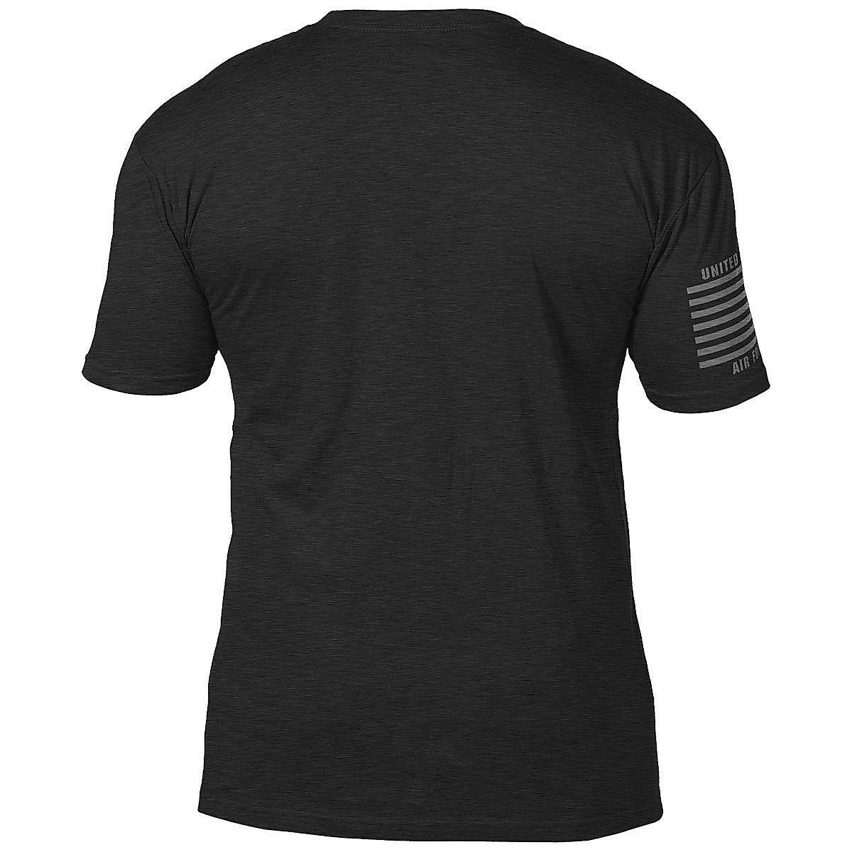 7.62 Design US Air Force Camo Text Men's T-Shirt Heather Black X-Large