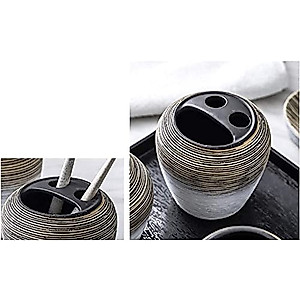 MADPET Soap Dispenser for Bathroom Kitchen, Bathroom Accessories Set Vintage Handmade Ceramic Bathroom 5-Piece Toilet Set Bathroom Supplies Set Wash Set, Toothbrush Cup Holder