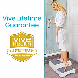 Vive Bath Shower Step Stool (4.5") - Slip Resistant, Stackable, Indoor/Outdoor - Safety Stepping Stool Bathroom Aid for Handicap, Elderly, Seniors, Bathtub, High Beds, Kitchens - Nonslip