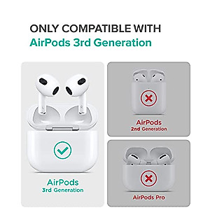 MOBOSI Compatible with AirPods 3 Case, Rugged Corner Shock Absorbing Hard Case Cover, Full-Body Protective Case with Keychain for AirPods 3rd Generation Charging Case, Black