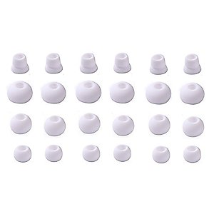 Zotech 12 Pair (24 Piece) Replacement Earpads Eartips Earbuds Eargels for Powerbeats3 Wireless Earphone, SML 3 Sizes 9 Pair Earbud Tips & 3 Pair Double Flange Tips (White)