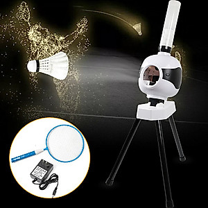 Gdrasuya10 Automatic Badminton Serve Machine Badminton Trainer Training Machine, Shuttlecock Launcher Badminton Robot Shooting Machine for Indoor & Outdoor Training