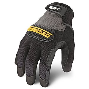 Ironclad Heavy Utility Work Gloves HUG, High Abrasion Resistance, Performance Fit, Durable, Machine Washable, (1 Pair), LARGE, Black & Grey
