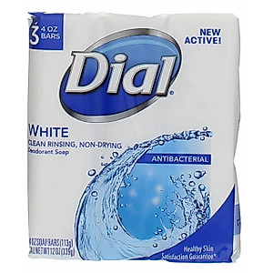 Dial Clean And Refresh Antibacterial Deodorant Bar Soap, White - 4 oz, 3 Bars Pack of 2 (Presentation May Vary)