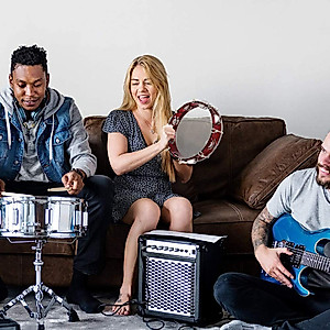 ENNBOM Tambourine Adjustable Tone Hand Drum Double Row Metal Jingles Hand Bell Performance Level Handheld Percussion (Red)