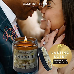 ENGAGEMENT GIFTS| Candle Gifts | Chardonnay Scent | HIGHLY SCENTED CANDLES| Aromatherapy | CONGRATULATIONS GIFTS | Handcrafted in USA | Up to 60 Hour Burn Time (Premium Wax Blend, 8oz)