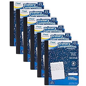 Mead Primary Composition Book, Ruled, 100 Sheets/200 Pages (09902), 6 Notebooks