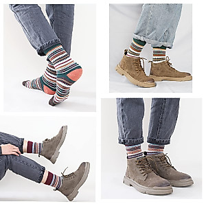 Heatuff Men's Winter Wool Socks Thermal Warm Soft Crew Socks (5 Pairs)