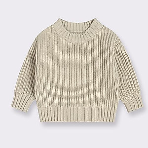 Button-Down Cotton Outfits, Unisex Basic Clothes Crewneck Long Sleeve Tops for Infant Toddler Warm Soft Outwear