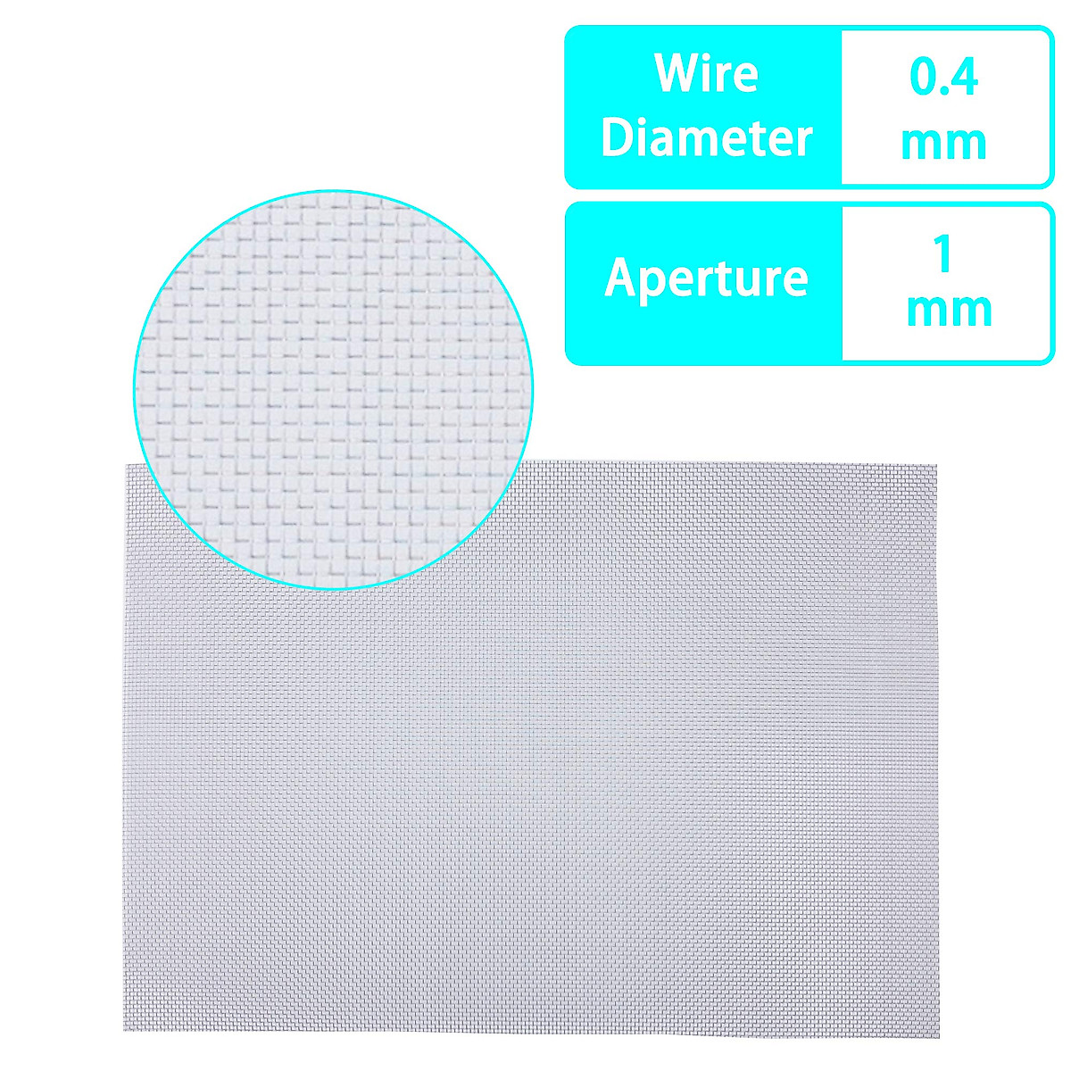 4 Pack - 304 Stainless Steel Woven Wire Mesh Screen, Air Vent Mesh, 11.8“ X 8.27“（300 x 210mm) 1mm Hole 20 Mesh, DIY Project, Easy to Cut and Resistant to Rust