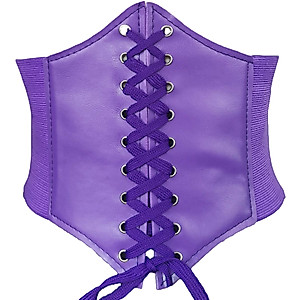 HOEREV Elastic Wide Band Elastic Tied Waspie Corset Waist Belt,XX-Large,Black