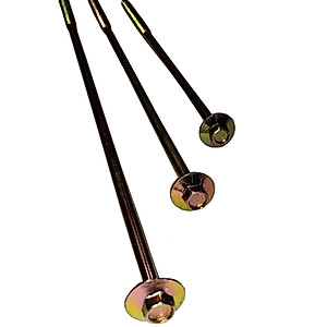 8" - Zinc Coated Rust Resistant Timber Tie - Heavy Duty 1/4" - Hex Head Structural Screw - 5/8" Wide Flange Head with coarse Thread for Secure Hold - Heavy Duty 3/16" Shank for Extra Strength (10)