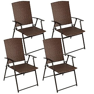 4 Pack Resin Wicker Folding Chair by Westerly