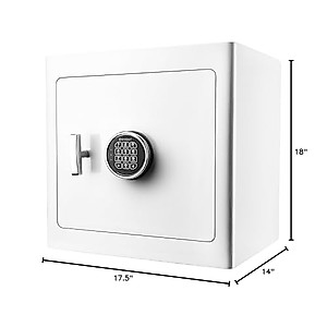 Barska 1.01 Cu. Feet Steel 1,400° Fireproof Jewelry Glass Shelf Drawer Security Safe Cabinet with Organizer, White