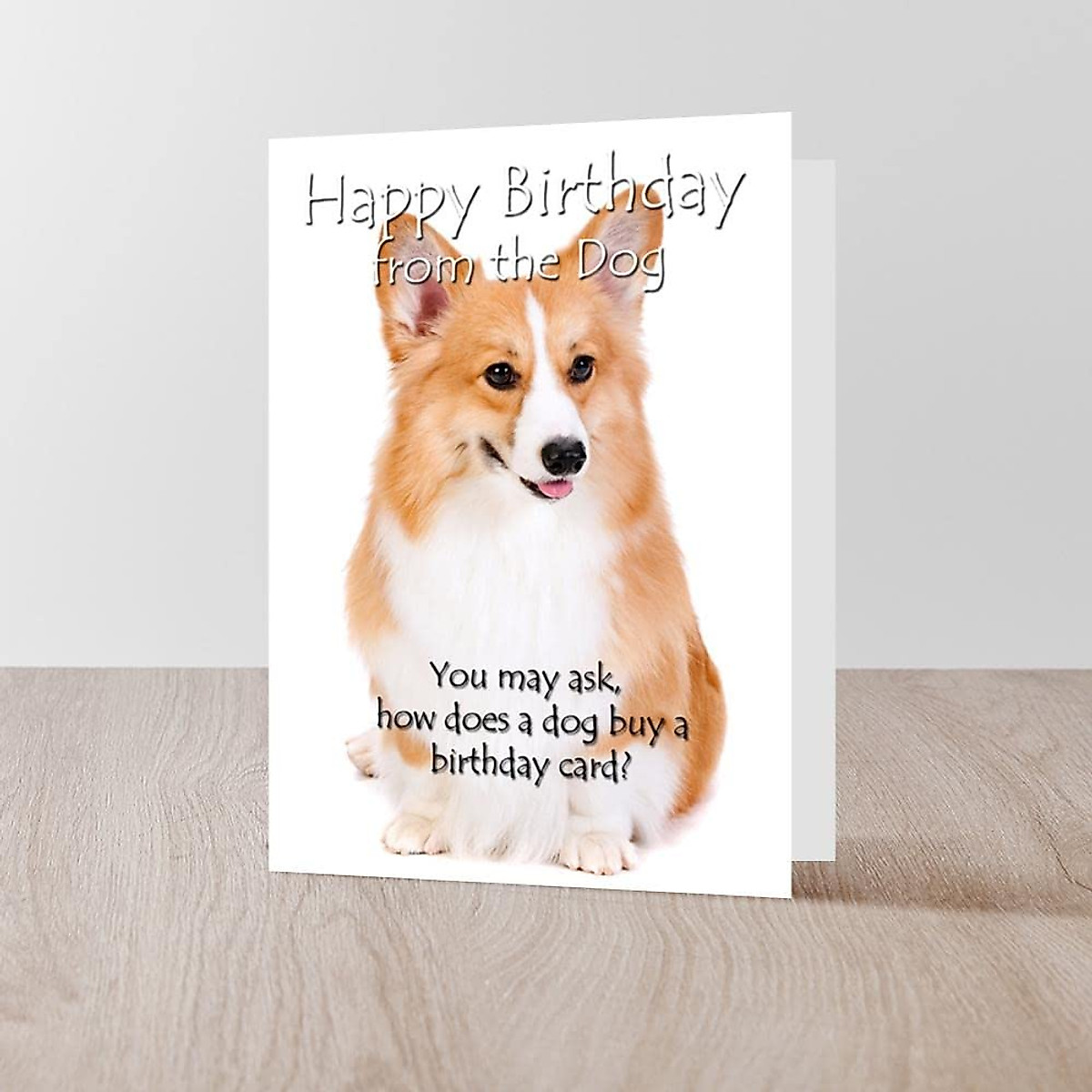 CafePress From The Corgi Birthday Card Folded Greeting Card Matte