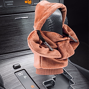 ZHSMS Gear Shift Hoodie, Universal Car Gear Shift Knob Cover, Funny Sweater Shifter Hoodie, 4.7 Inch Gear Stick Hoodie Protector Decoration(Khaki)