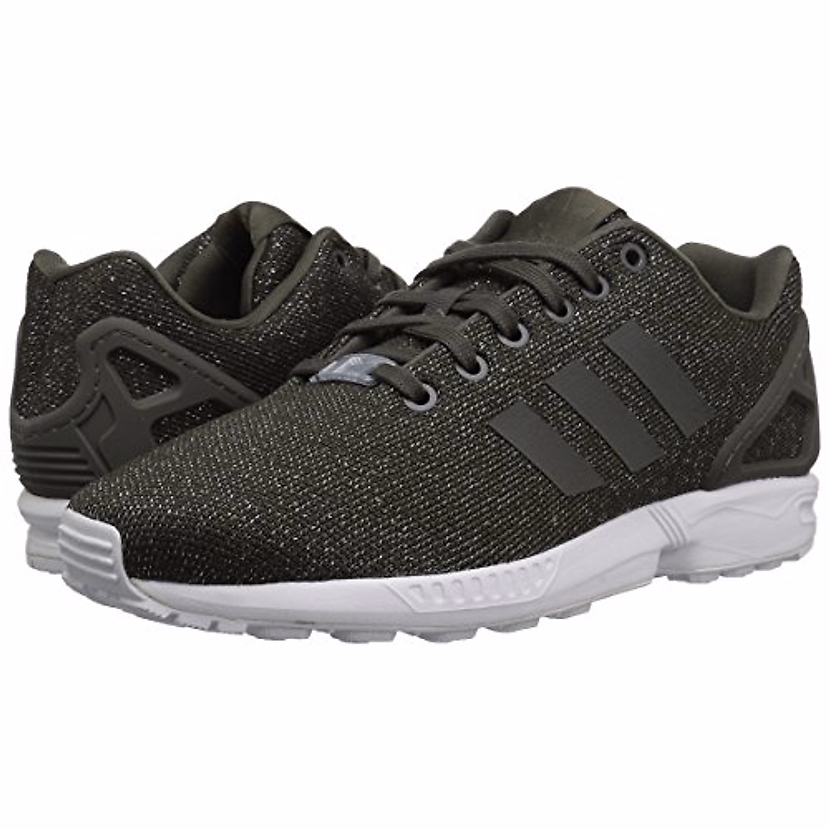 adidas Originals Women's Zx Flux Sneaker, Utility Grey/Utility Black/Silver Metallic, 5.5 M US
