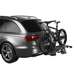 Thule EasyFold XT 2 Hitch Bike Rack - E-Bike Compatible - Fits 2" and 1, 1/4" receivers - Tool-Free Installation - Fully Foldable - Easy Trunk Access - Fully Locking - 130lb Load Capacity