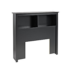 Prepac Captain's Platform Storage Bed with 6 Drawers, Twin, Black & Twin Bookcase Headboard, Black