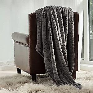Cozy Bliss Milk Throw Blanket for Couch, Bed Fleece Blanket Twin Size Ultra Soft & Lightweight Plush Sofa Grey Throw Blanket,60"x80"