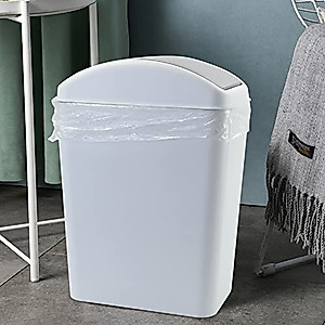 Bringer 4.5 Gallon Kitchen Garbage Can with Swing Lid, Plastic Swing Top Trash Can, Gray