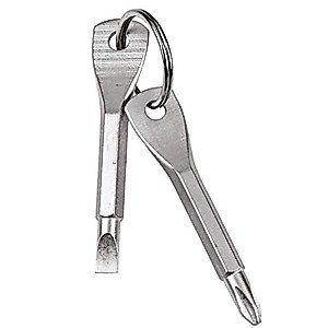 RDD Philips and Flat Head Screwdriver Portable Keychain Set Gift (Silver)