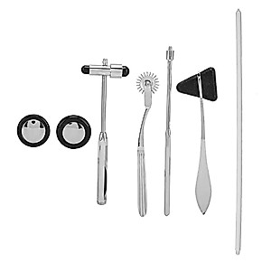 5 Piece Hospital Percussion Hammer Set Cusco Heavy Duty Non Slip Stainless Steel Stethoscope Kit, Medium Adults Motor, Tool Hearing Tool