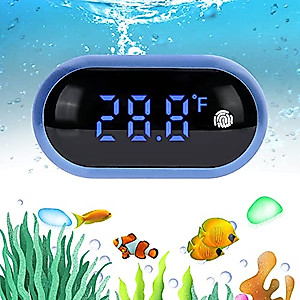 Aquarium Thermometer Digital - Fish Tank Thermometer, LED Fish Tank Thermometer with Touch Screen, Digital Fish Tank Thermometer with High Precision Sensor for Glass Containers, Turtle Tank, Aquariums