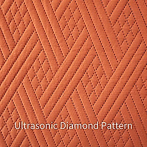 Haglurom Burnt Orange Queen Size Quilt Bedding Set-3 Pieces, Lightweight Soft Microfiber Bedspread/Coverlet-90''x98'' with 2 Pillow Shams, Luxurious Warm Summer Bed Quilt for All Seasons