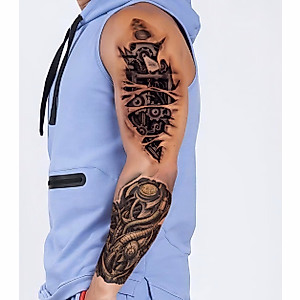 ROARHOWL Very cool machine 3D realistic fake tattoos，wound robot makeup Temporary Tattoos for men women (Design 5)