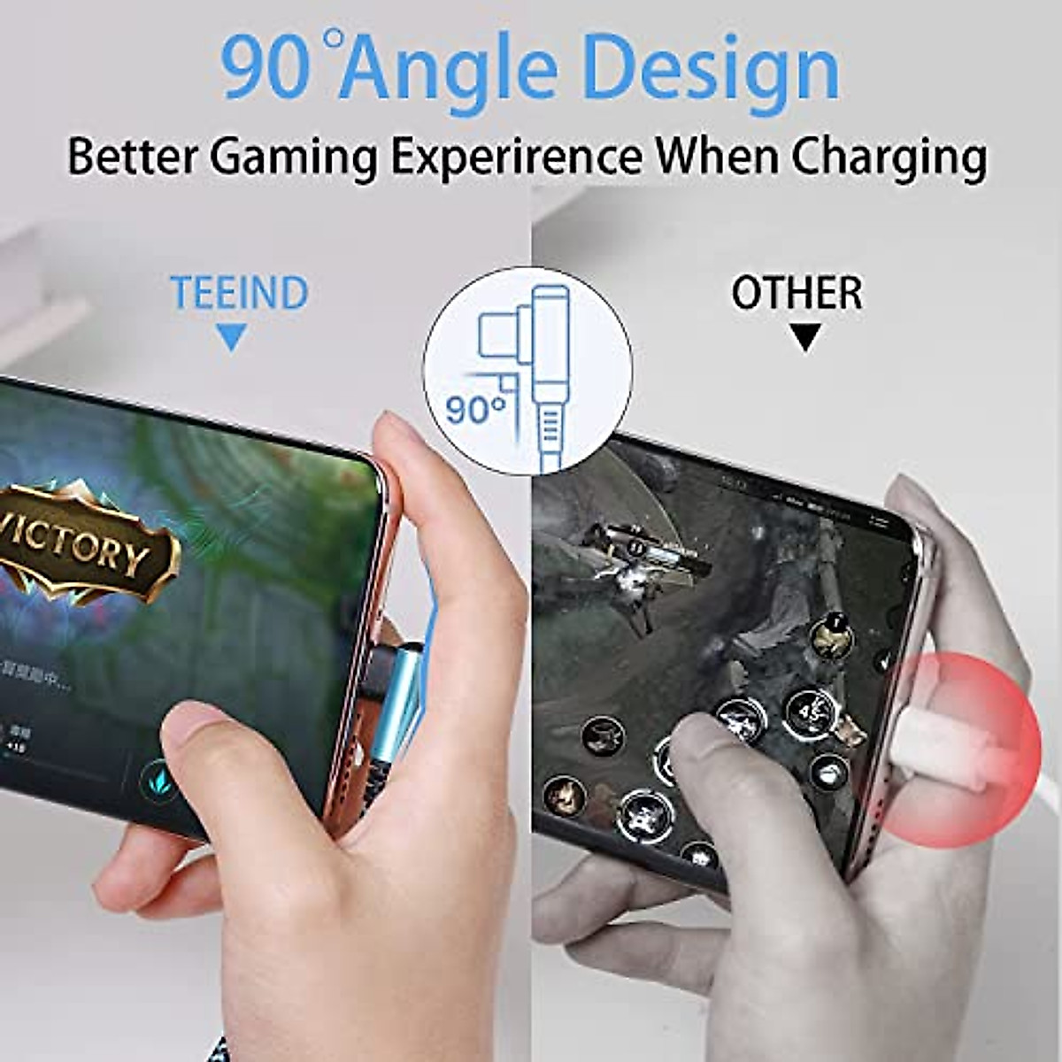 5 Pack USB C Cable and 3 Pack Right Angle USB C Cable