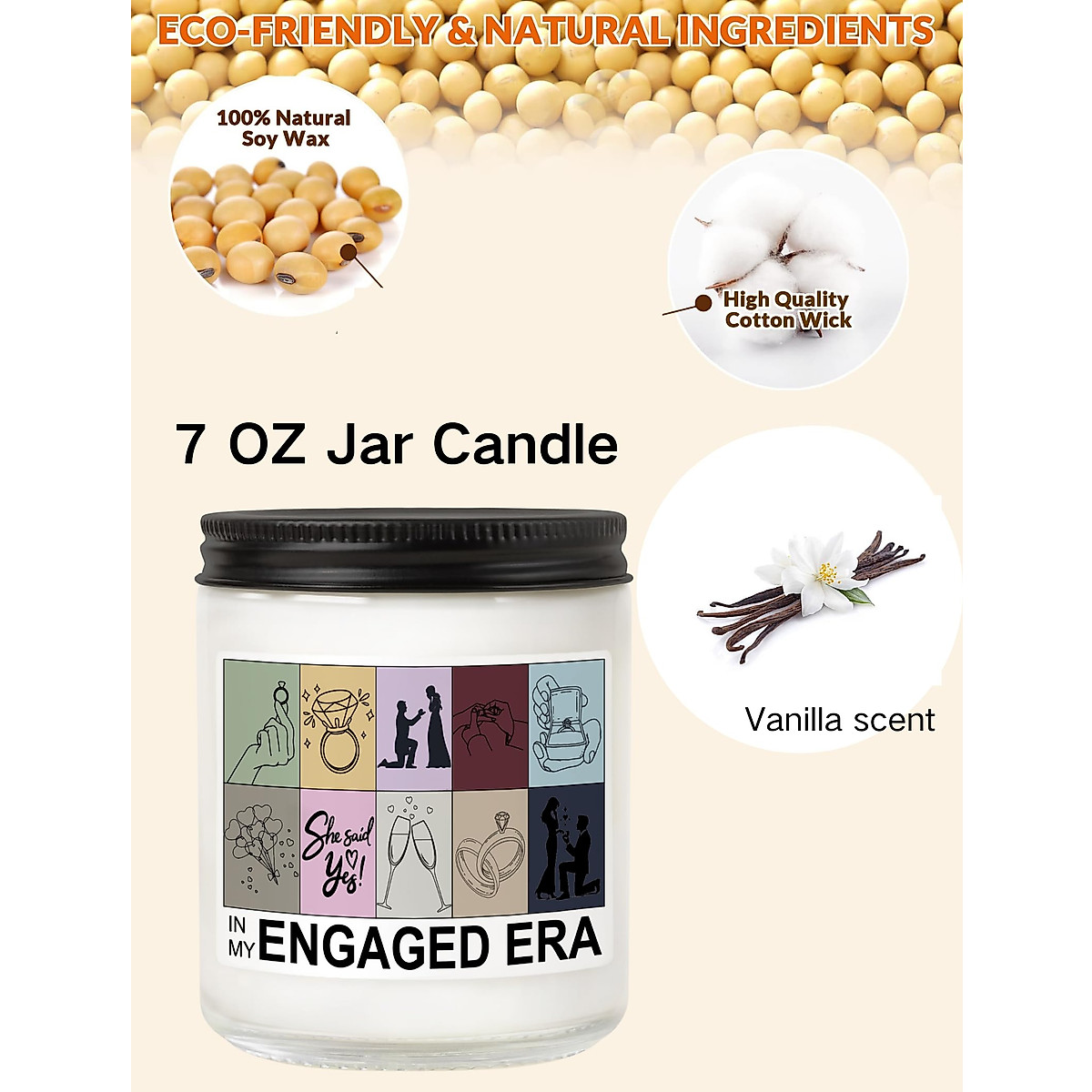 Funny Engagement Gifts Candle, Engagement Gifts for Couple, Wedding Gifts, Fiancee Gift for Women, Future Mrs and Bride to Be, Vanilla Scented Candle