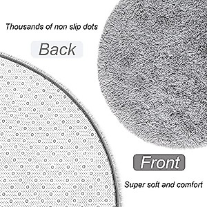 LOCHAS Fluffy Carpet Soft Gray Bedroom Rug Throw Carpets Modern Shaggy Area Rugs for Bedroom Bedside Girls Kids Children Home Decor 2.6' x 5.3'