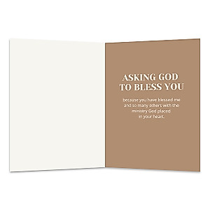 Simply Uncaged Christian Gifts Ministry Appreciation Card (Single Card, 5 x 7 inches, White Envelope Included)