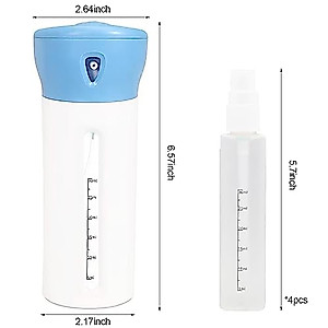 Harewu 4 in 1 Travel Liquid Dispenser Container, Portable Travel Leak Proof Container with 4 Liquid Dispensing Bottles.for Toiletries, Shampoo,Conditioner,Lotion,Shower Gel, Cosmetics (Blue)