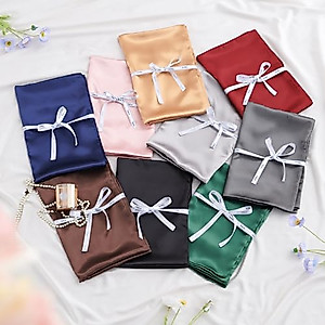 CozyLux Silk Satin Pillowcase for Hair and Skin Queen Set of 2 Soft Pillow Cases Silky Microfiber Bed Pillow Covers Wrinkle Resistant with Envelope Closure(Black, 20 x 30 Inches)