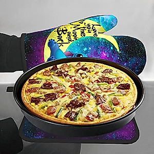 Cute Oven Mitts and Potholders BBQ Gloves,Cartoon Pattern Non-Slip Heat Resistant Kitchen Oven Mitts and Pot Holders for Cooking Baking Grilling