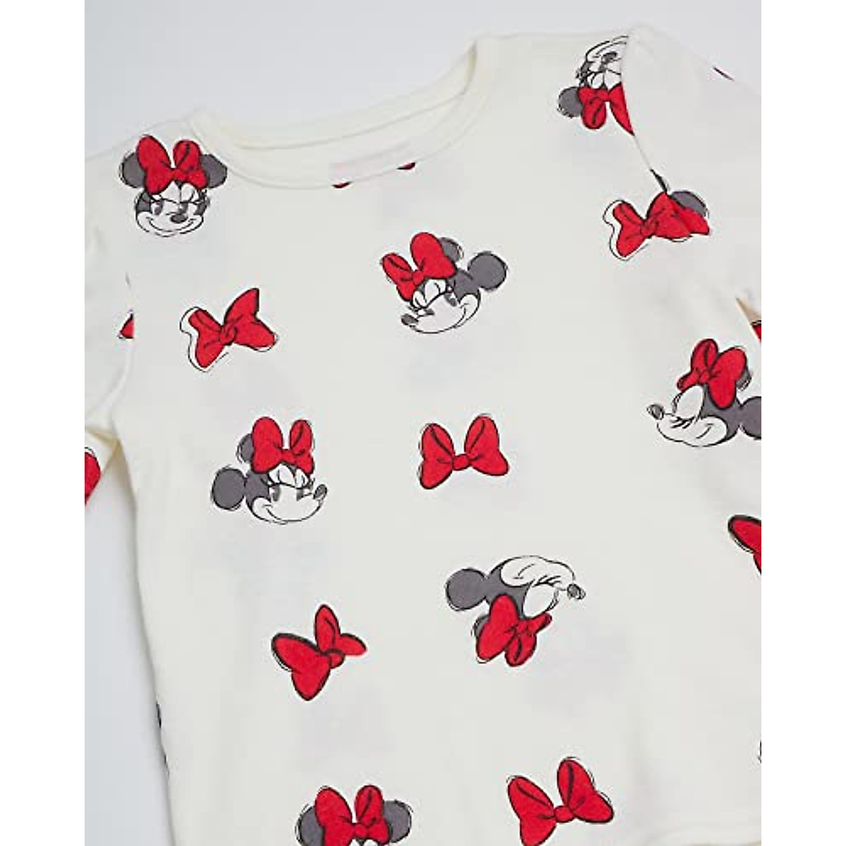 Disney Baby Girls' Jogger Set - 3 Piece Bodysuit, Long Sleeve Shirt Fleece Pant Set: Minnie Mouse, Winnie the Pooh (0-4T), Size 3T, Minnie Red/Charcoal