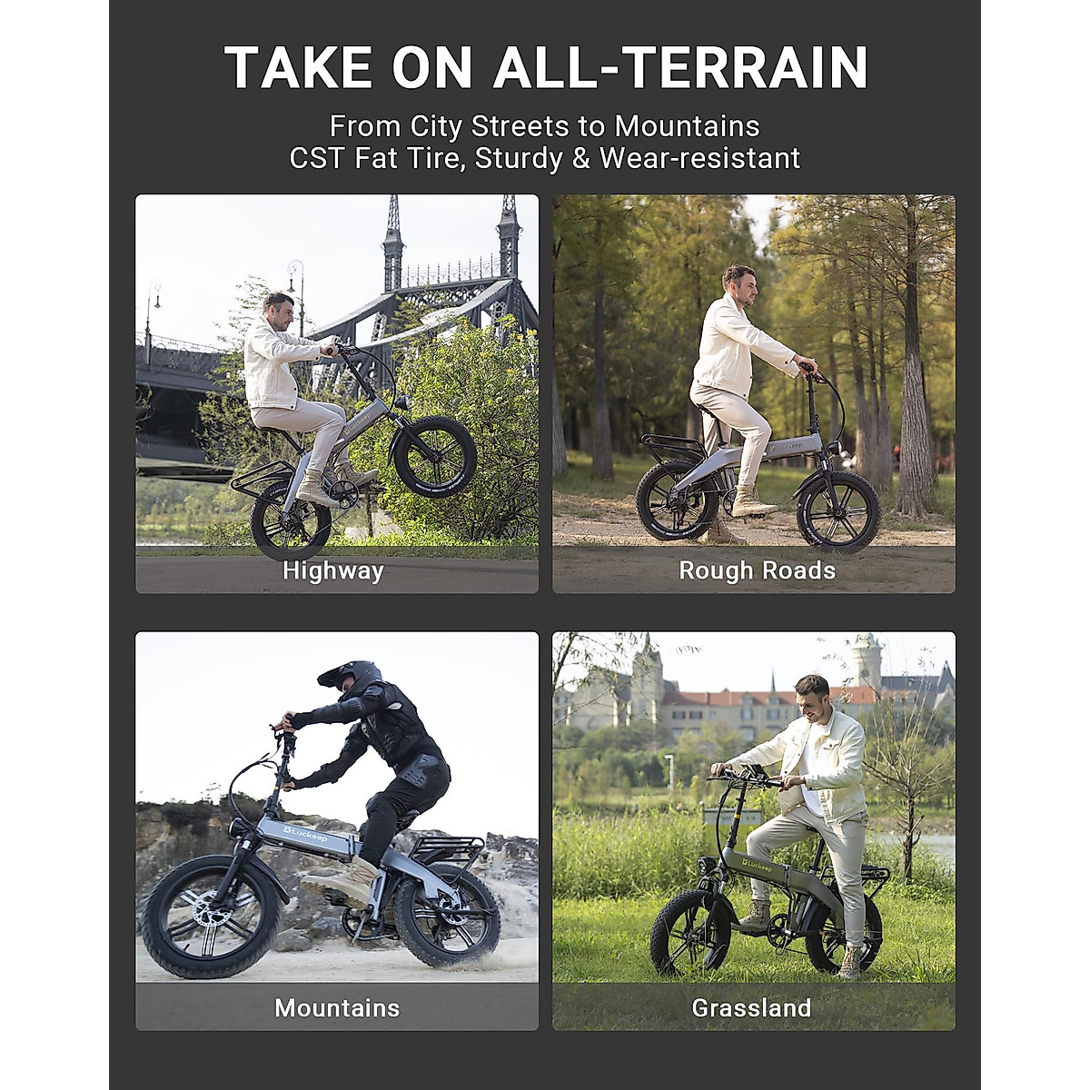 Folding Electric Bike for Adults 1200W Peak BaFang Motor 30MPH 60Miles Range 48V 15AH (720WH) Removable Battery 20" Fat Tire E-Bikes for Adults UL 2849 Certified Ebike