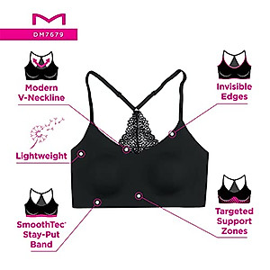 Maidenform womens Pure Comfort V-neck Pullover Lace Back Dm7679 Bra, Evening Blush, Small US