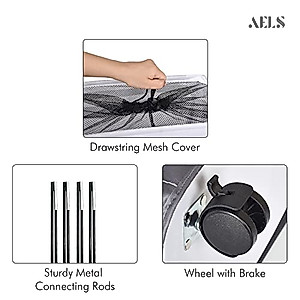 AELS Laundry Basket with Wheels, Rolling Laundry Hamper with Handle 45L, Foldable Corner Storage Bins, Collapsible Hamper for Laundry Room Cloakroom Bedroom (Slim 22, Ombre Gray)