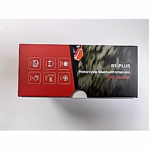 FreedConn Motorcycle Helmet Headset with Camera R1plus Bluetooth Intercom 1000M 6 Riders Waterproof Wireless FM Radio Communication Systems for Most Helmets