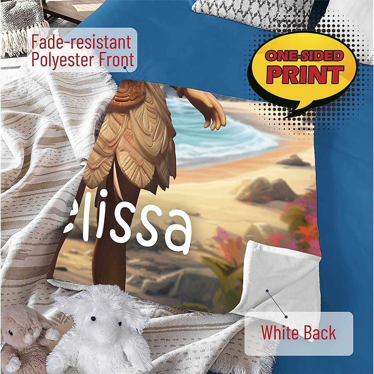 Custom Blanket with Pictures, Kids Photo Blanket, Princess Gift for 5 Year Old Girl, Personalized Gifts for a Birthday Christmas, 30 x 40 Photo Blankets Custom Print, Meaningful Gifts for Her KC47