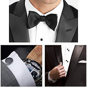 Best Gift for Men Rovtop Mens Cufflinks and Studs, Tuxedo Shirt Cufflinks and Studs Set for Men, Brass Cuff Links and Shirt Studs for Wedding/Banquet/Ceremony/Business