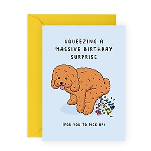 CENTRAL 23 Birthday Card From Dog Pet Puppy - Funny Gifts for Dog Dad or Fur Mom - Dog Birthday Cards for Men or Women - Comes With Stickers