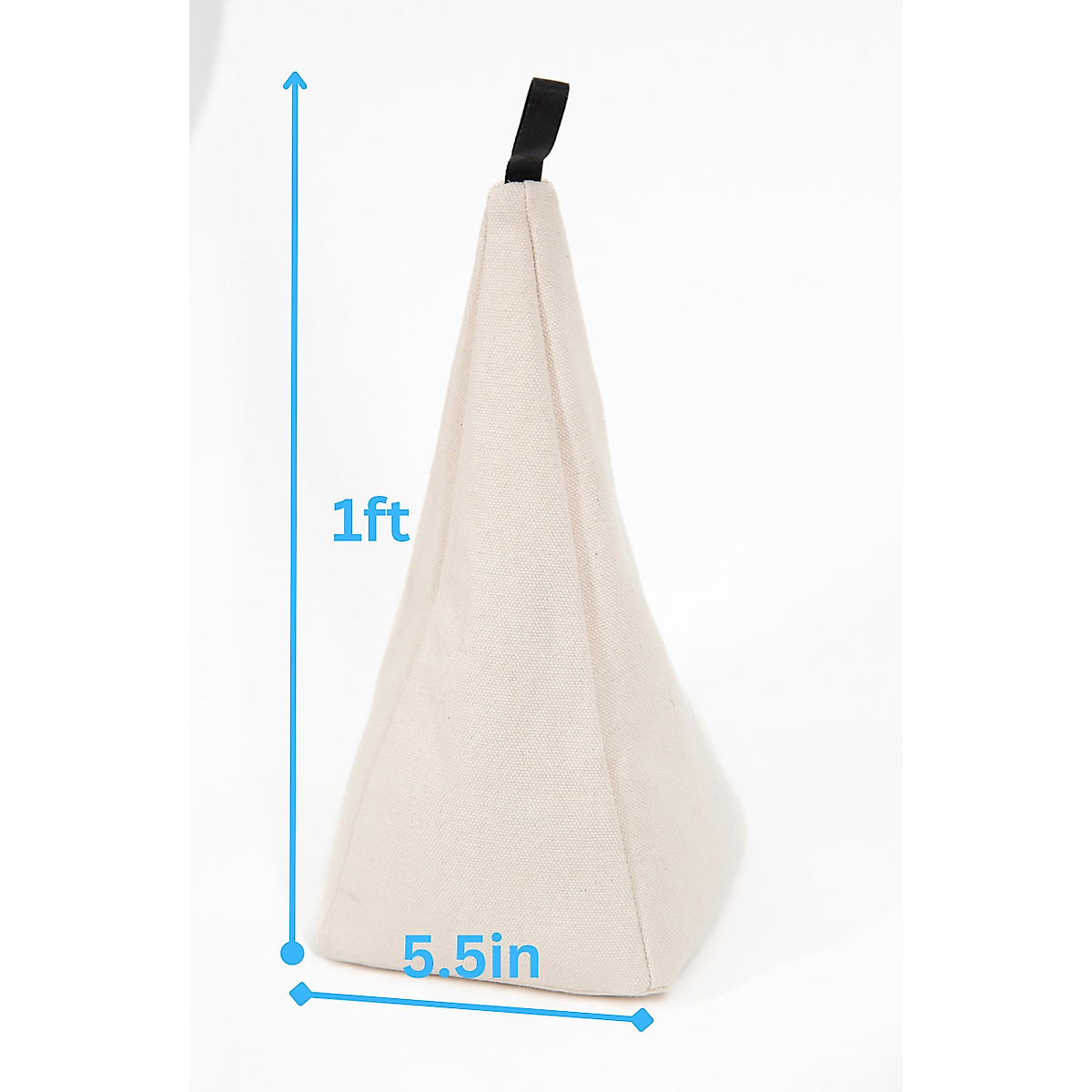 12" Tall Large Door Stoppers for Bottom of Door, Anti Slip Canvas Heavy Duty Door Stop, Cute Decorative Doorstop (White)