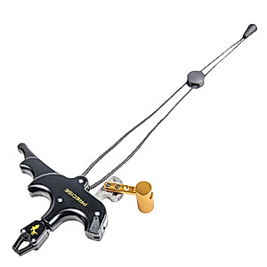 Trophy Ridge Precise Bow Archery Release - 4-Finger Design for Full Drawing Power, Torque-Free 360° Rotation, Smooth Release, Adjustable Thumb Trigger and Caliper Tension, Sling Wrist Strap Included